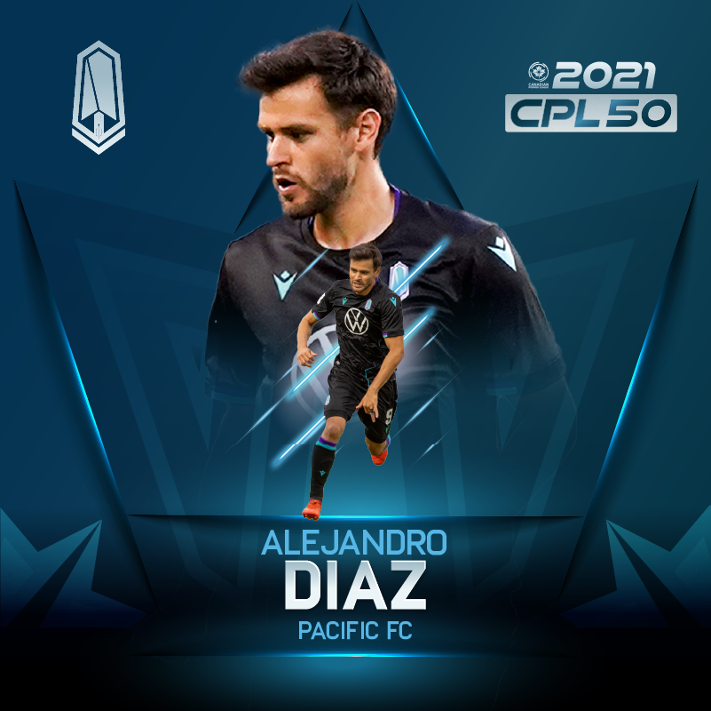 CPL50 – 18. Alejandro Díaz (Pacific FC) – Canadian Premier League