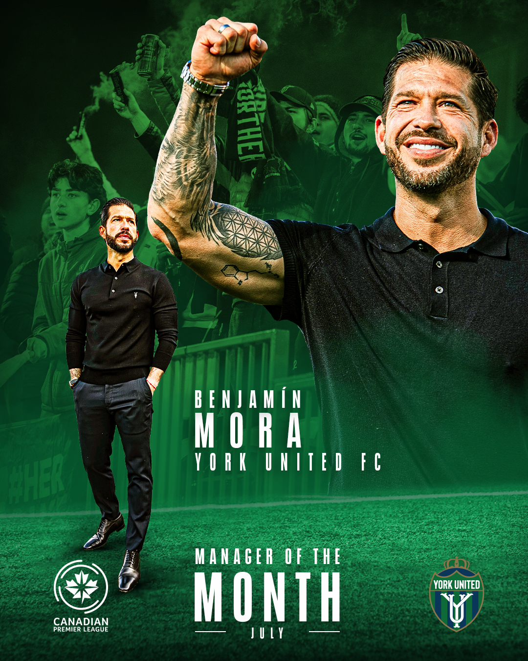 York United’s Benjamín Mora named CPL Manager of the Month for July ...