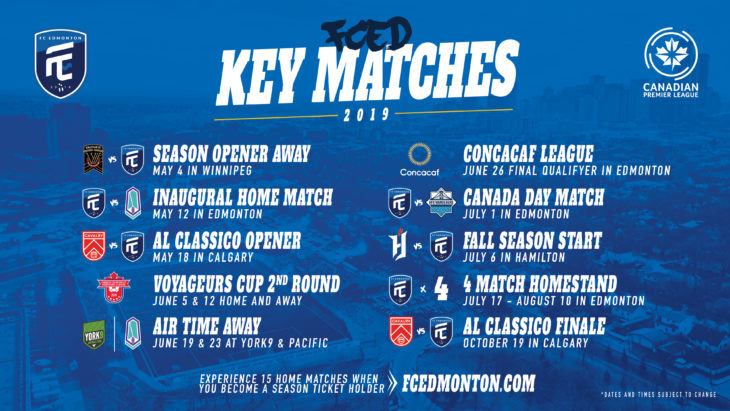 2019 FC Edmonton Schedule Highlights – FC Edmonton
